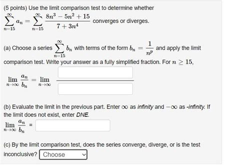 solved 5 points use the limit comparison test to determine