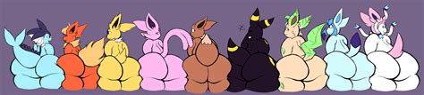 Rule 34 9girls Ass To Ass Atsuinekowo Bent Over Big Ass Bubble Butt Butt Eevee Eeveelution