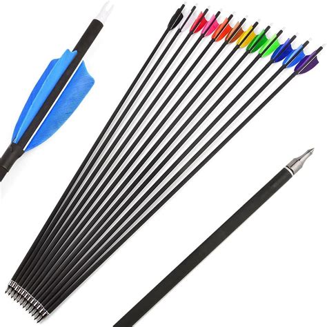 Ameyxgs 612pcs 30inch Carbon Arrow Spine 500 Practice Hunting Arrows