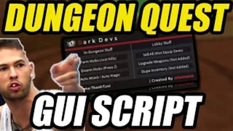 Roblox Dungeon Quest Script GUI Unlock Unlimited Power YouTube