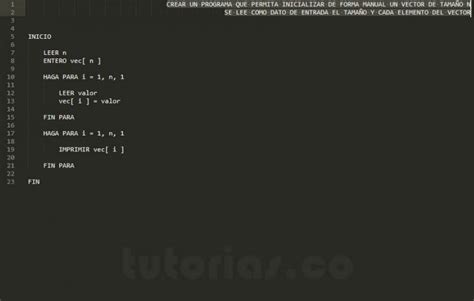 Arreglos Pseudocodigo Inicializacion Manual Vector