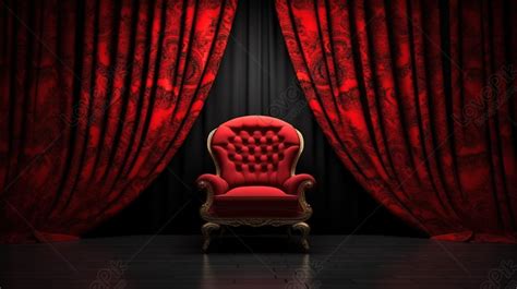 검은 커튼을 배경으로 한 3d 멋진 리갈 레드 의자 레드 골드 배경 장엄한 배경 레드 배경 이미지 Hd 레드 골드 장엄한 레드 배경 사진 무료 다운로드 Lovepik
