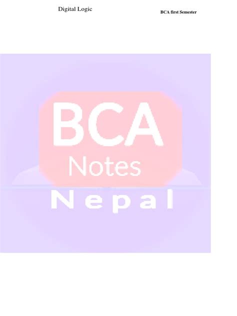 Bca Digital Logic Two Unit Pdf