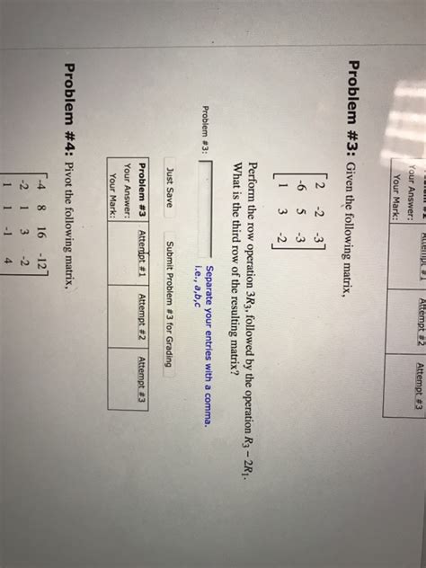 Solved Your Answer Your Mark Problem 3 Given The