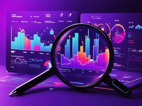 Data Analysis Search Engine Optimization Or Seo Magnifier Charts Graphs Ultraviolet And Neon