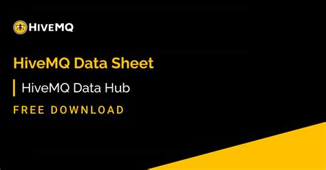 Hivemq Data Sheet Data Hub