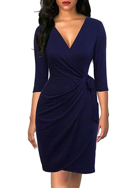 Stylish And Versatile Black Wrap Dress For Women