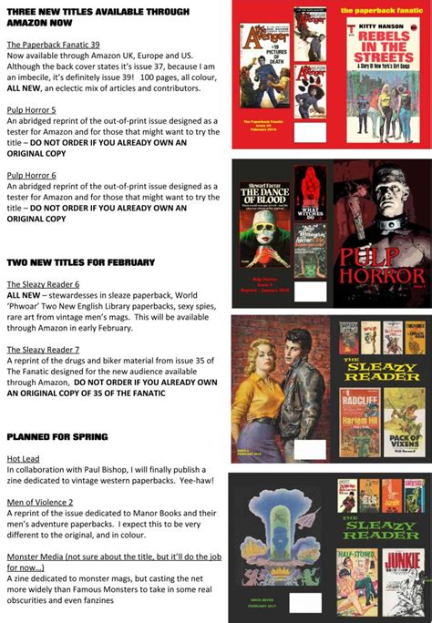 The Fanatic Newsletter Larque Press The Digest Enthusiast Pulp Modern