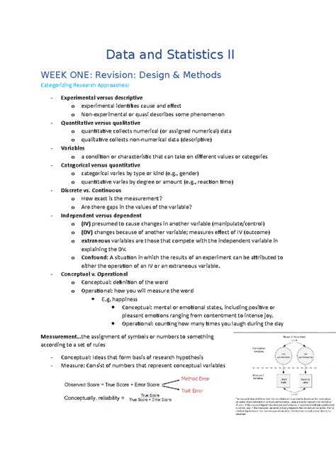 Data And Statistics II Lecture Notes Data And Statistics II WEEK ONE Revision Design