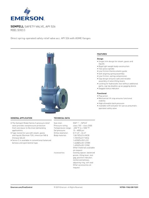 Data Sheets Safety Valve Api 526 Model Series S Sempell En En 5378736