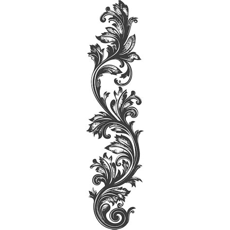Premium Vector Ornate Floral Leaf Scroll Decorative Element