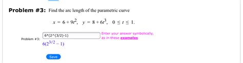 Solved Problem Find The Arc Length Of The Parametric Chegg