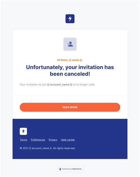 User Invite Canceled Email Template Mailersend