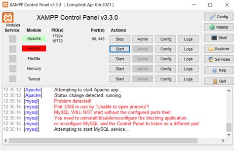 php XAMPP no puede iniciar MySQL Stack Overflow en español