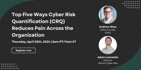 Join Our Webinar On Cyber Risk Quantification Ostrich Cyber Risk Posted On The Topic Linkedin