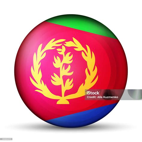 Glass Light Ball With Flag Of Eritrea Round Sphere Template Icon Eritrean National Symbol Glossy
