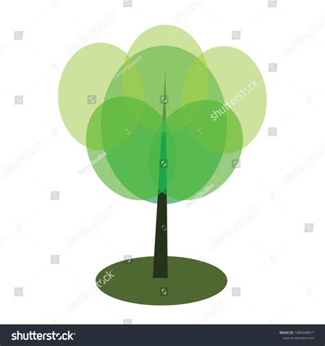 Green Tree Vector Illustration Isolated On Stock Vector Royalty Free 1980040817 Shutterstock