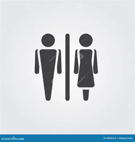 Vector Del Icono Del Wc Aislado En Fondo Gris Ilustración Del Vector