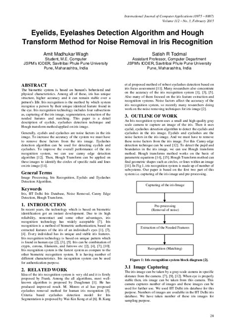 Pdf Eyelids Eyelashes Detection Algorithm And Hough Transform Method For Noise Removal In
