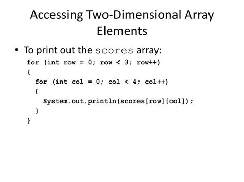 Ppt Two Dimensional Arrays And Arraylist Powerpoint Presentation Free Download Id2873501