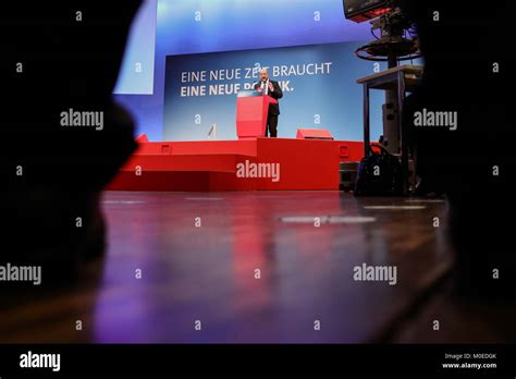 Bonn Germany 21st Jan 2018 Spd Chairman Martin Schulz Speaking