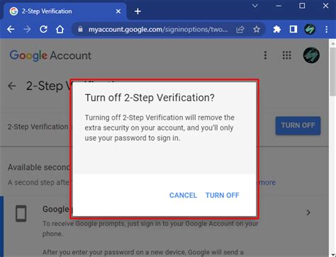 How To Turn Enable Disable Two Factor Authentication 2fa For Gmail