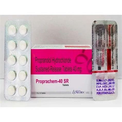 Propranolol Hydrochloride Sustained Release Tablets At ₹ 88 Stripe प्रोप्रानोलोल
