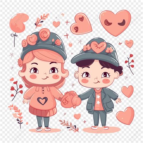 귀여운 발렌타인 벡터클립 아트상표만화 Png 일러스트 무료 다운로드 Lovepik