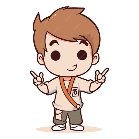 Premium Vector Boy In Scout Costume Colored Cartoon Vector