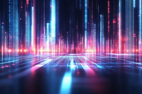 A High Tech 3d Abstract Background Featuring A Seamless Cascade Of Iridescent Shifting Digital