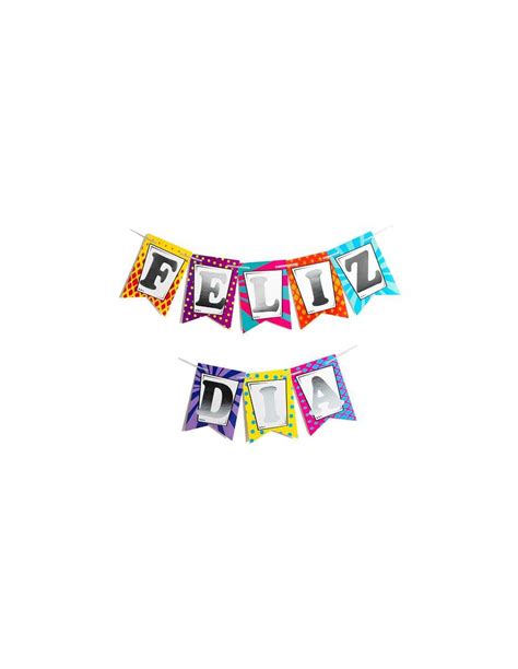 Banderin Multi Feliz Dia Con Stamp X1