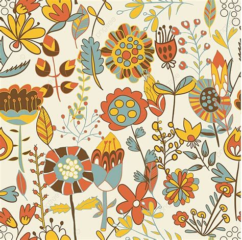 Seamless Texture With Flowers Seamless Image Scroll Vector Seamless