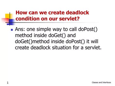 ppt how can we create deadlock condition on our servlet powerpoint