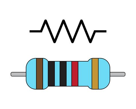 Metal Film Resistor And Symbol Electronic Component 25747524 Vector Art At Vecteezy