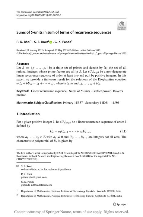 Sums Of S Units In Sum Of Terms Of Recurrence Sequences