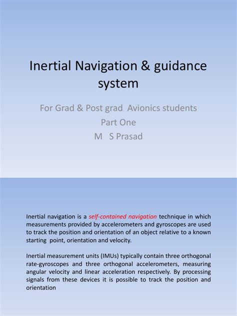 inertial navigation system pt1 pdf inertial navigation system