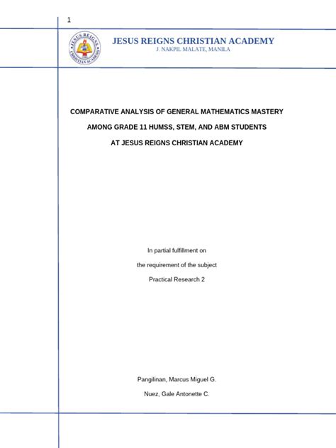 Comparative Research Of General Mathematics Mastery Pdf Self Efficacy Mathematics