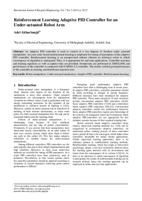 pdf reinforcement learning adaptive pid controller for an under