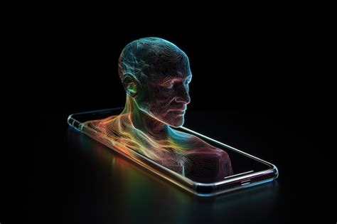 Premium Photo Cell Phone Of The Future Transparent Invisible Mobile
