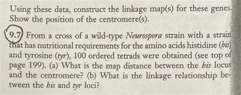 Using These Data Construct The Linkage Map S For Chegg