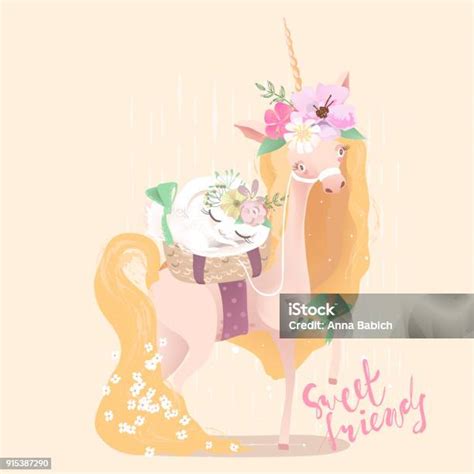 귀 엽 고 아름 다운 유니콘입니다 공주 여자 유니콘에 꽃 꽃 화 환 꽃다발 묶인된 활과 바구니 흰 토끼와 토끼 T 셔츠에 대한