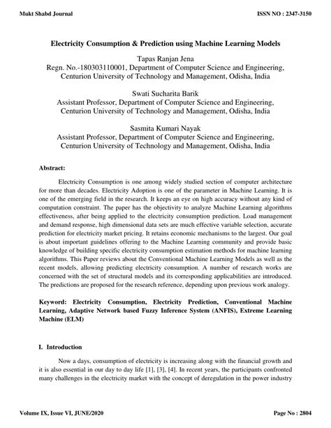 Pdf Electricity Consumption And Prediction Using Machine Learning Models