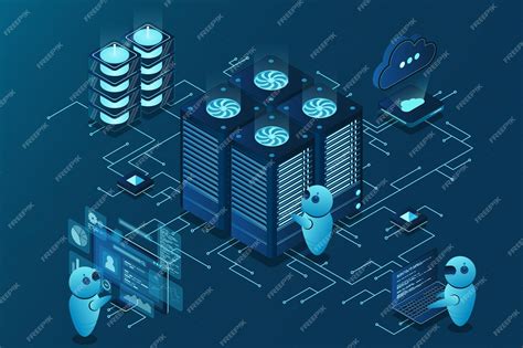 Premium Vector Data Center And Web Hosting Isometric Concept Cloud