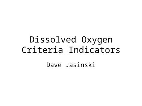PPT Dissolved Oxygen Criteria Indicators DOKUMEN TIPS