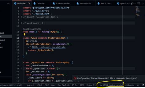 Flutter Configuration Is Missing In Lunch Jason Running App On Real