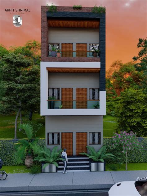 Triplex Elevation Designs Best Exterior Design Architectural Plan