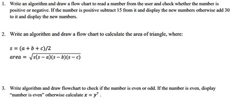 SOLVED Write An Algorithm And Draw A Flowchart To Read A Number From The User And Check Whether
