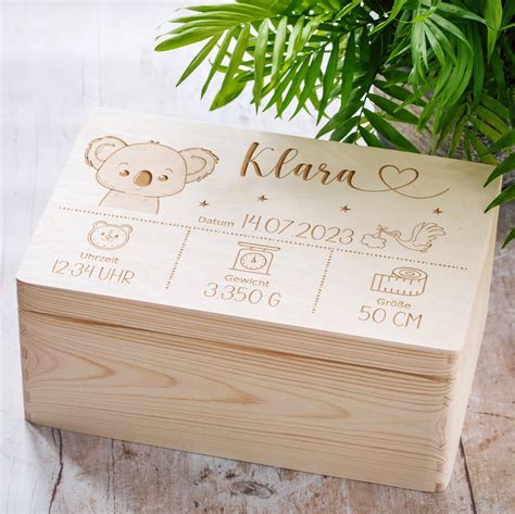 Besonderes Geburtsgeschenk ️ Personalisierte Erinnerungskiste ☀️