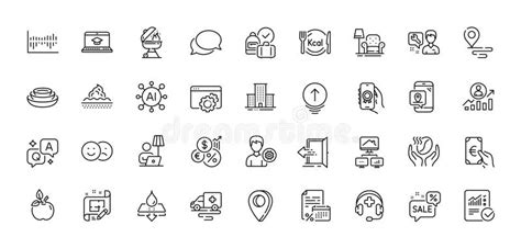 seo gear architect plan and checked calculation line icons pack for