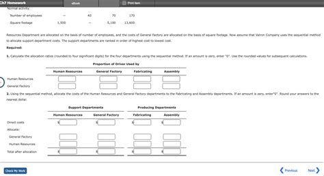 Solved Sequential Step Method Of Support Department Cost